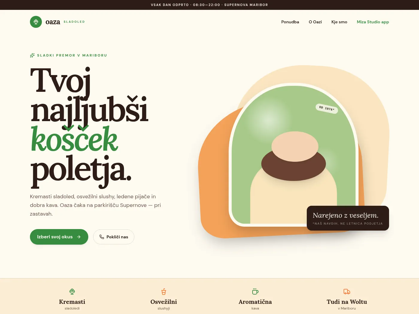 Oaza Sladoled Website
