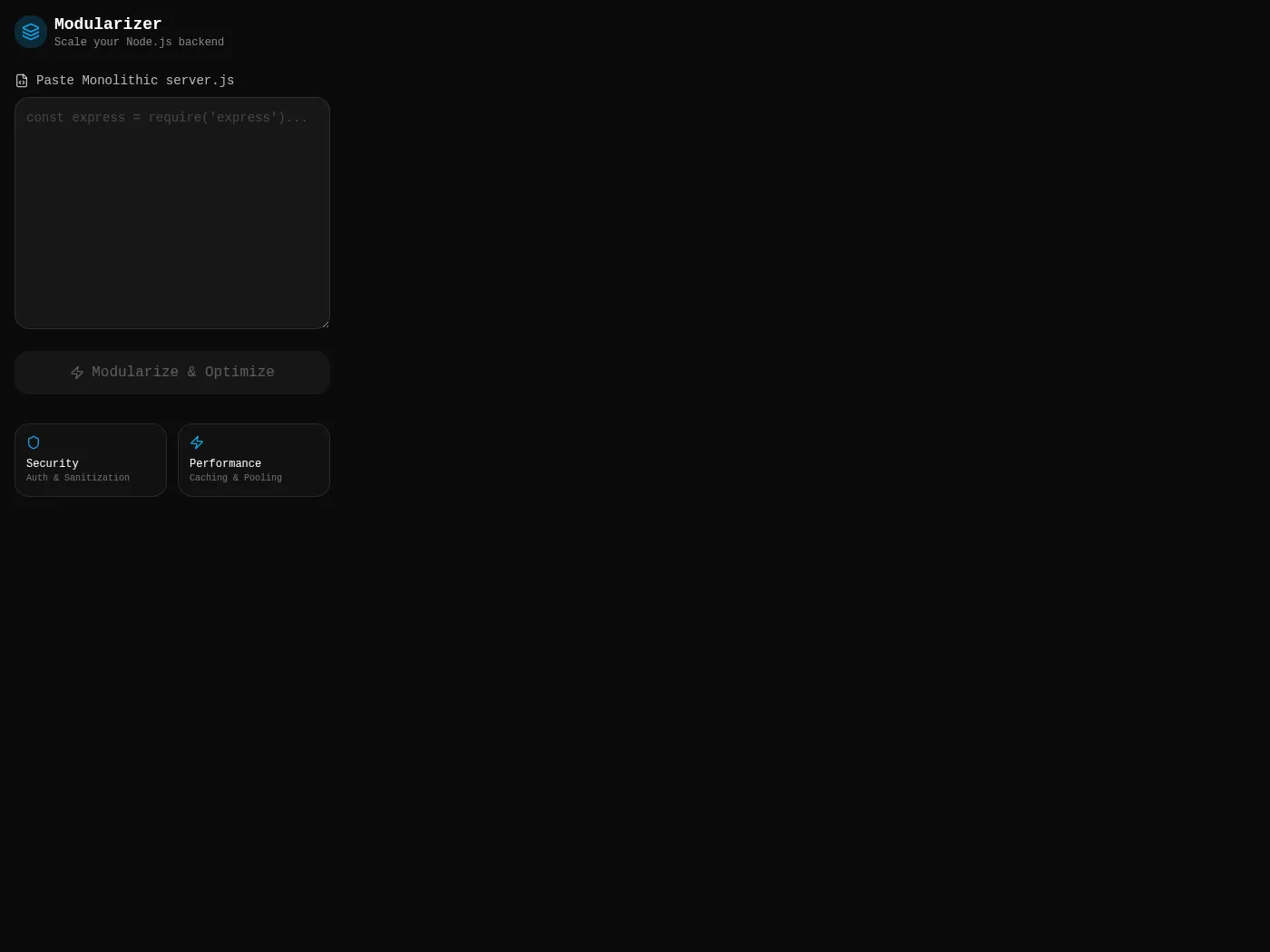Node.js Server Modularizer