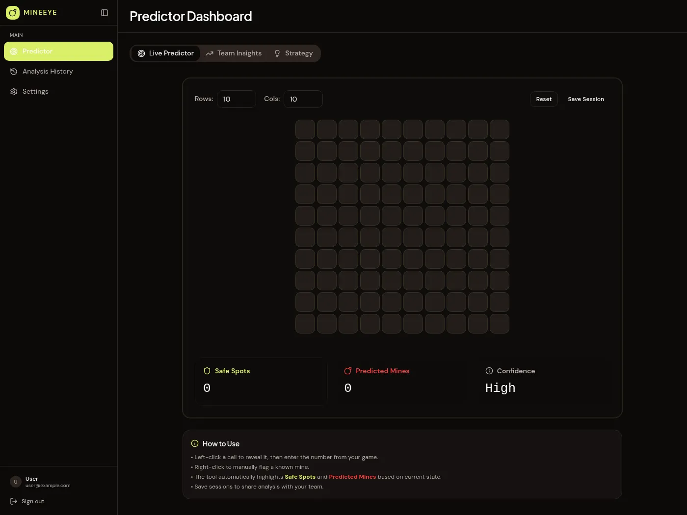 Mine Predictor Web Tool