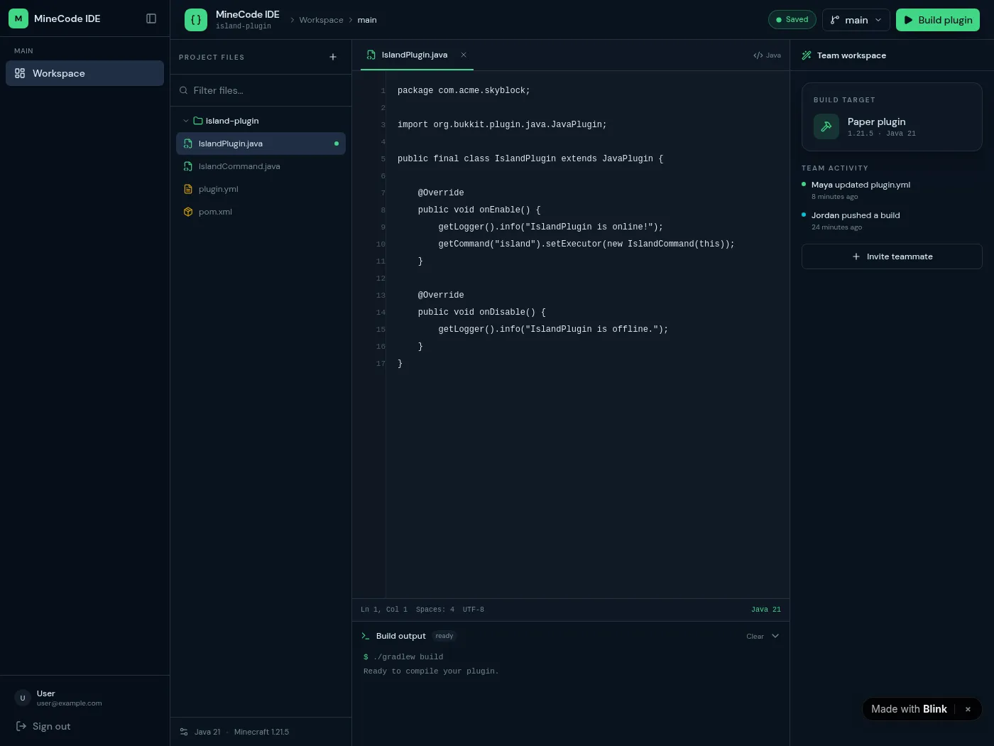 MineCode IDE