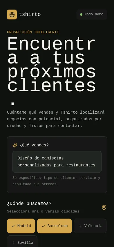 Tshirto Client Finder