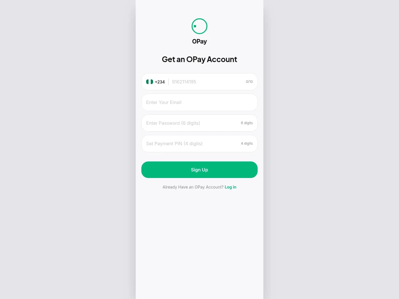 OPay Web Clone
