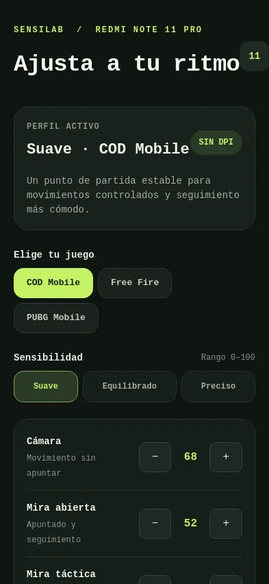 Sensibilidad Pro Tuner