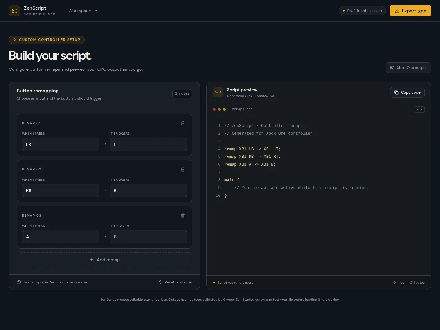 Cronus Zen Script Builder