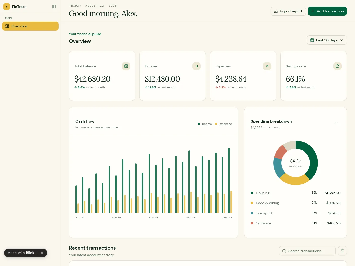 FinTrack Web App