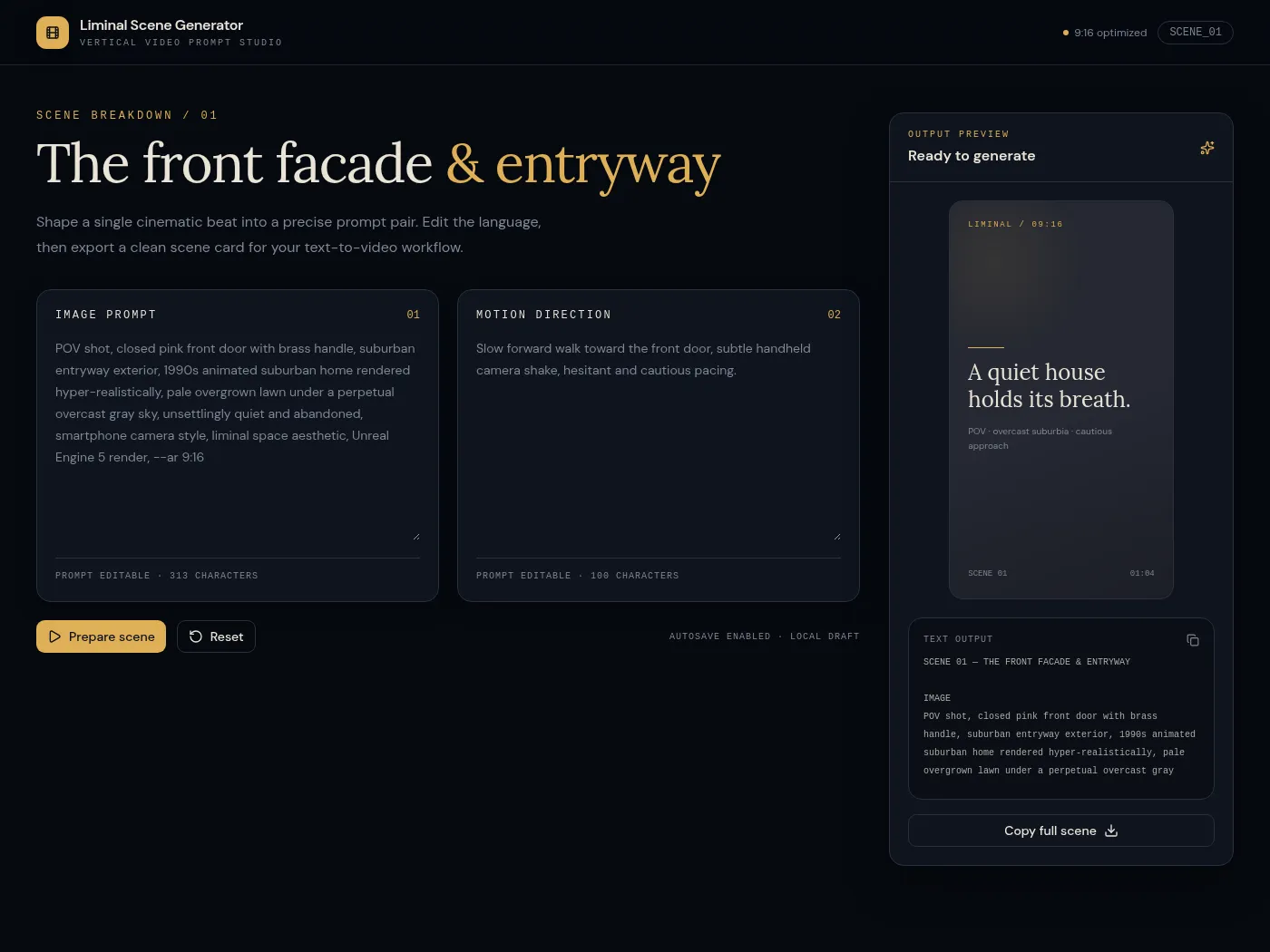 Liminal Scene Generator