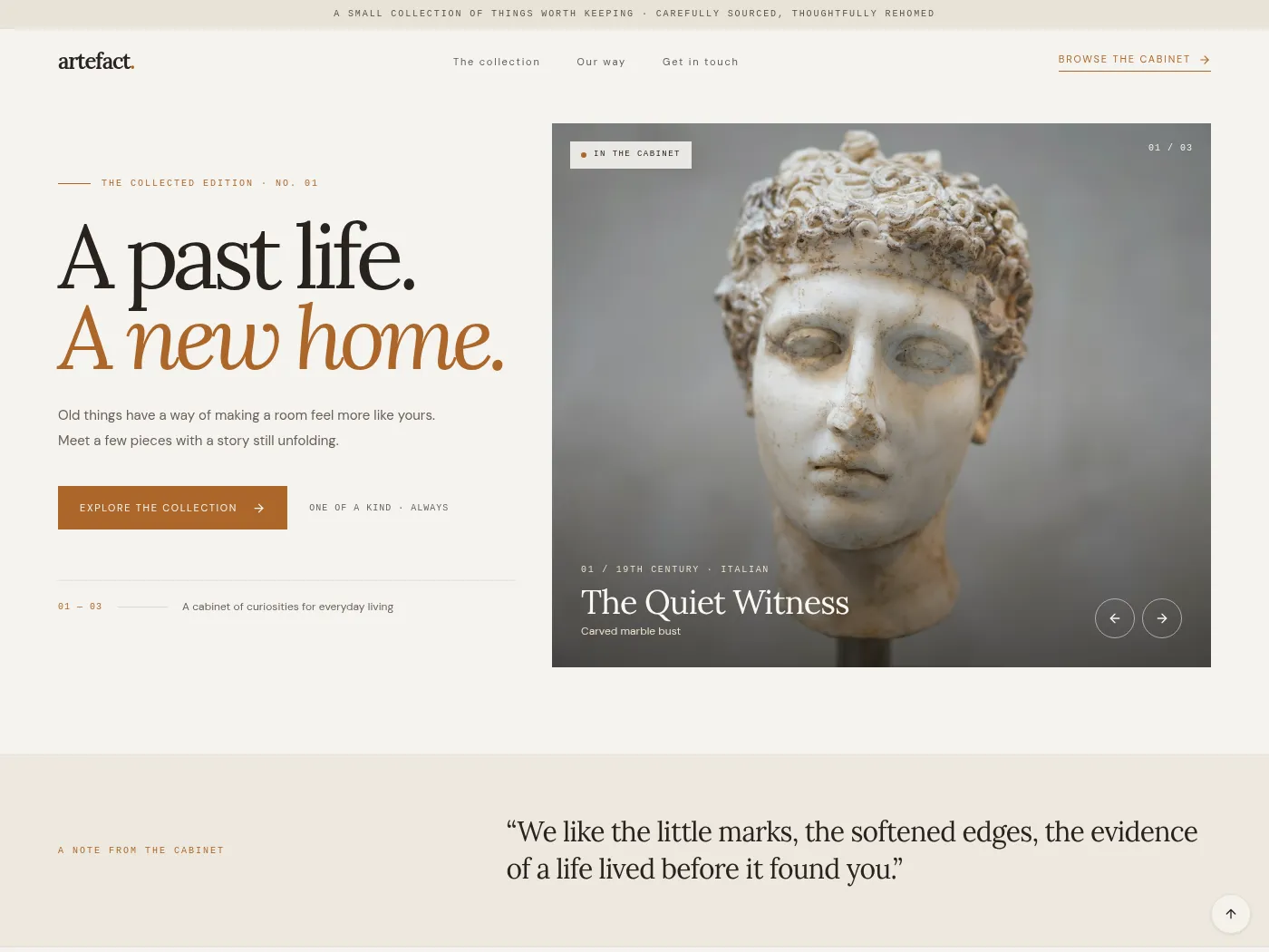 Artefact Market Onepager