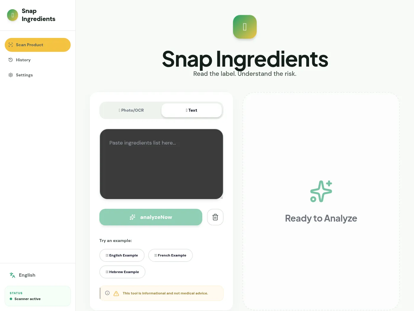 SafeFood Scanner