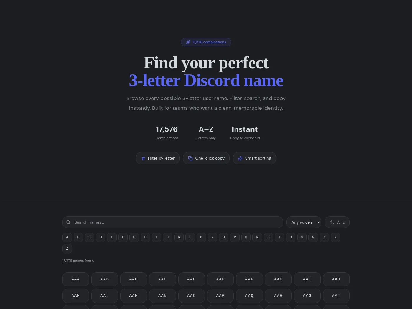 Discord Name Finder