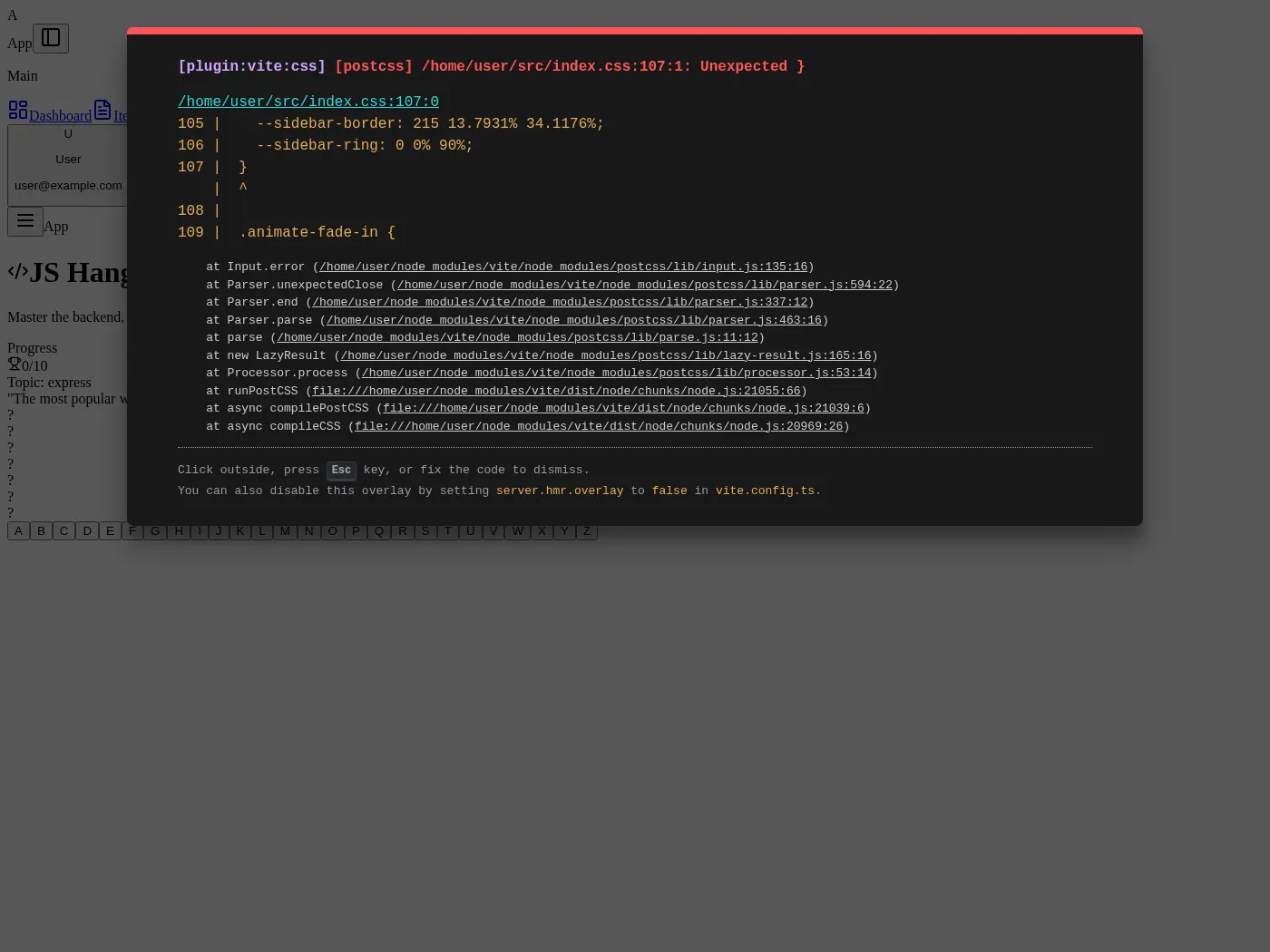 JS Hangman Express