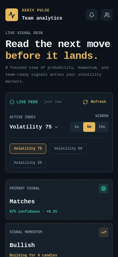 Deriv Pulse Analytics