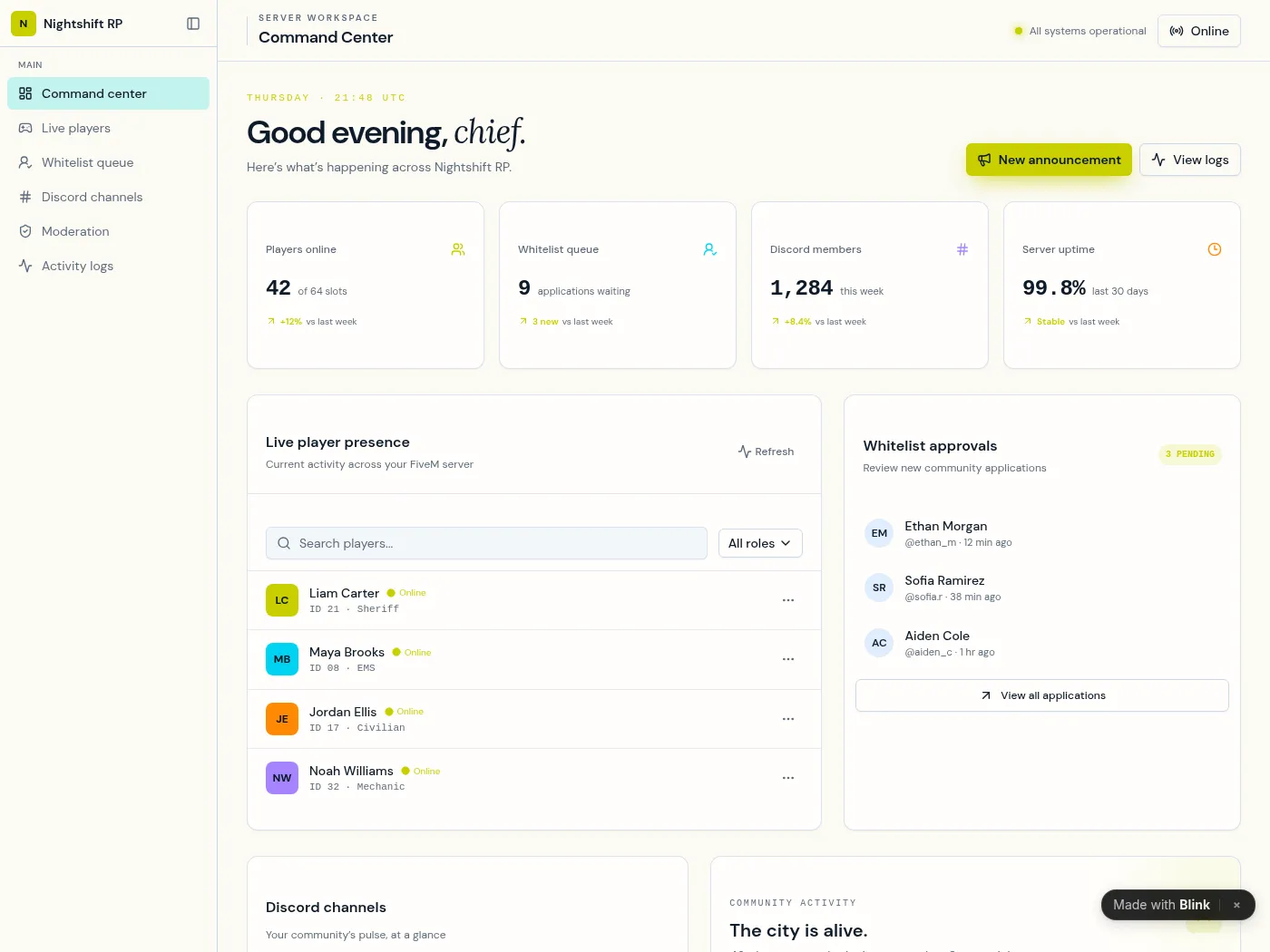 FiveM Discord Manager