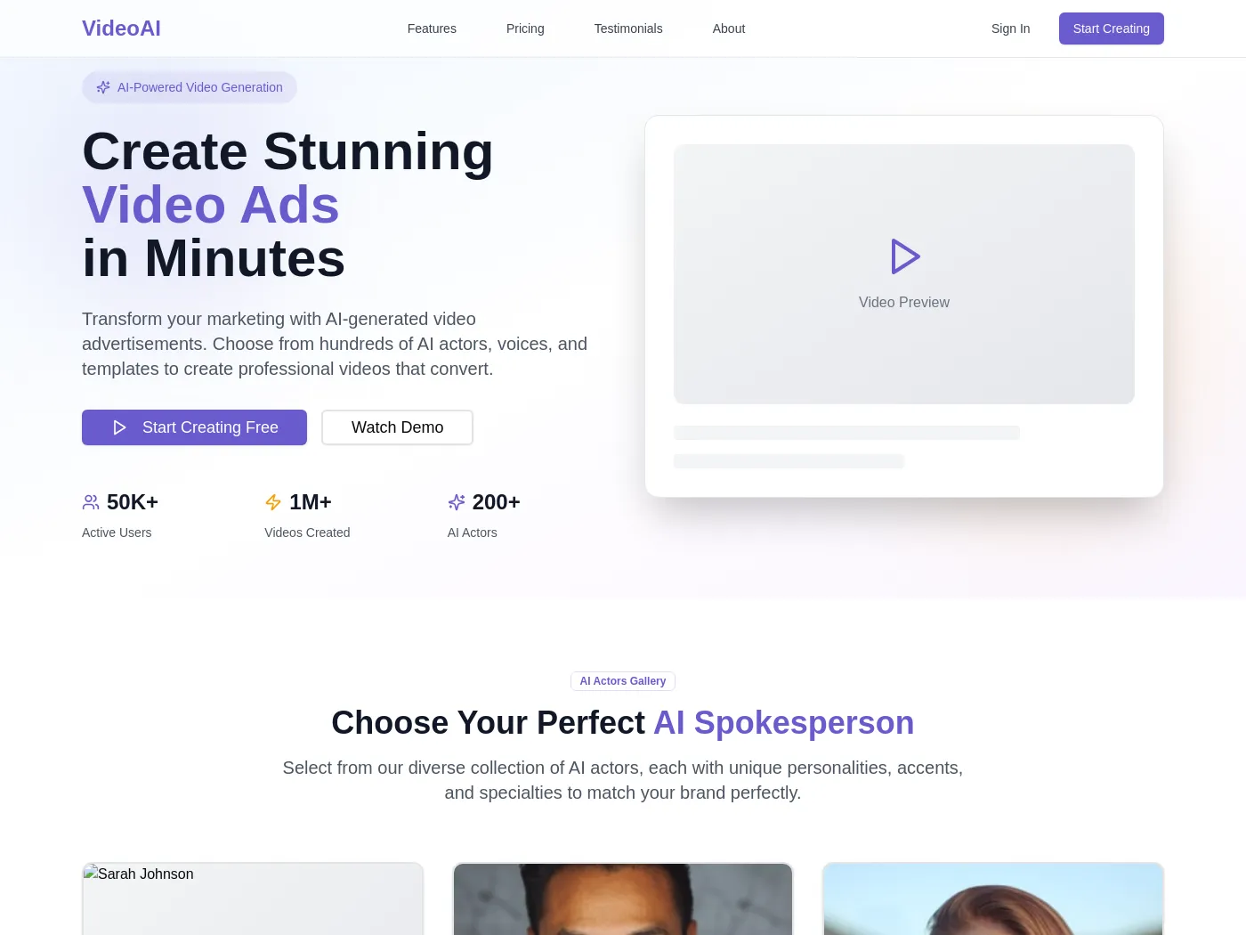 AI Video Ad Generator Platform