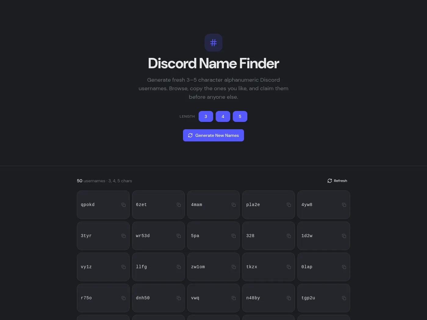 Discord Name Finder