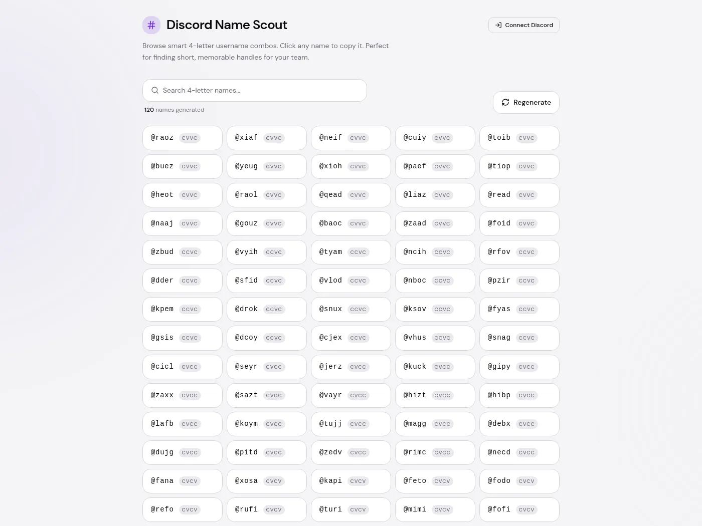 Discord Name Scout