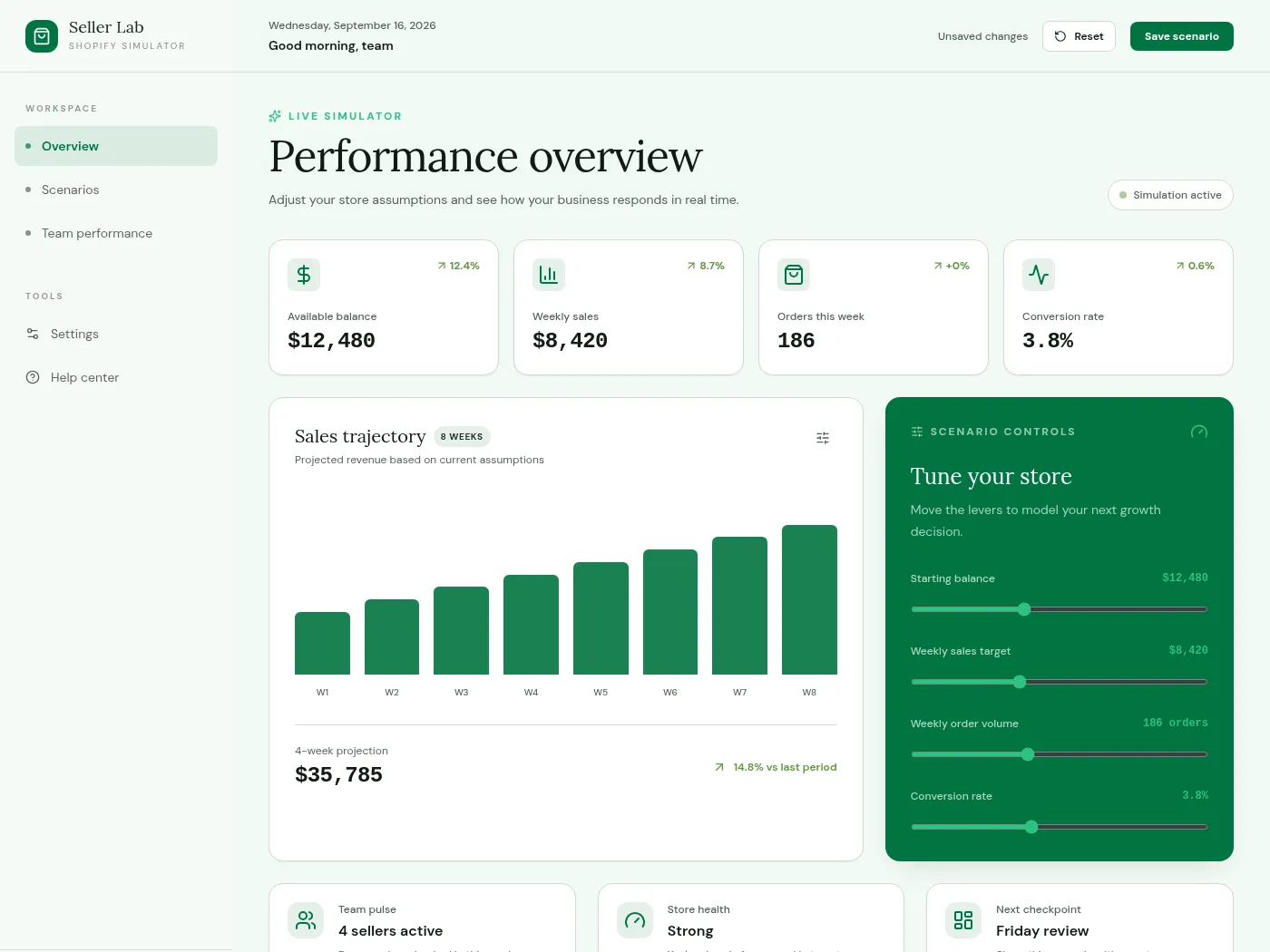 Shopify Seller Simulator