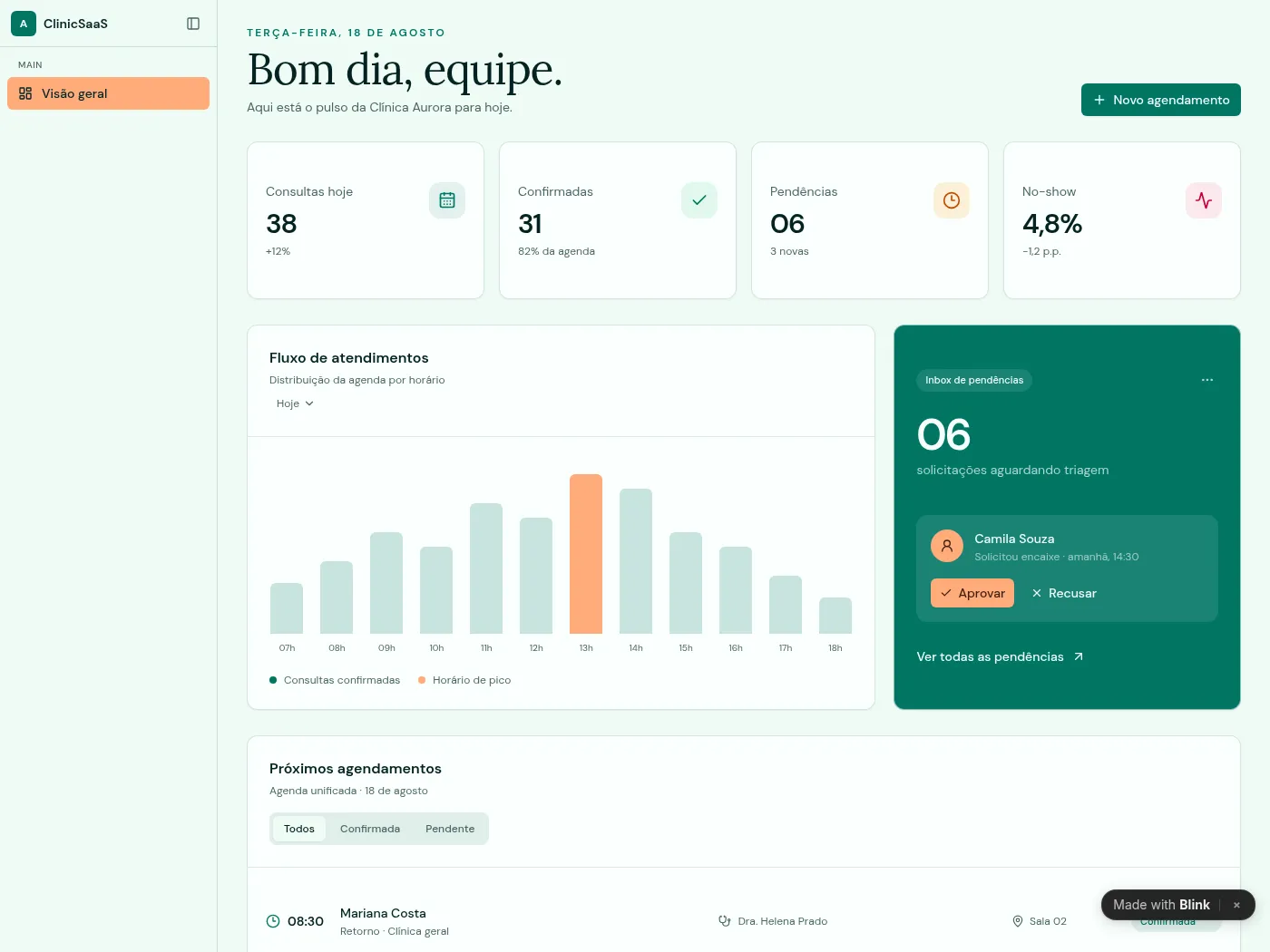 ClinicSaaS CRM & Scheduling