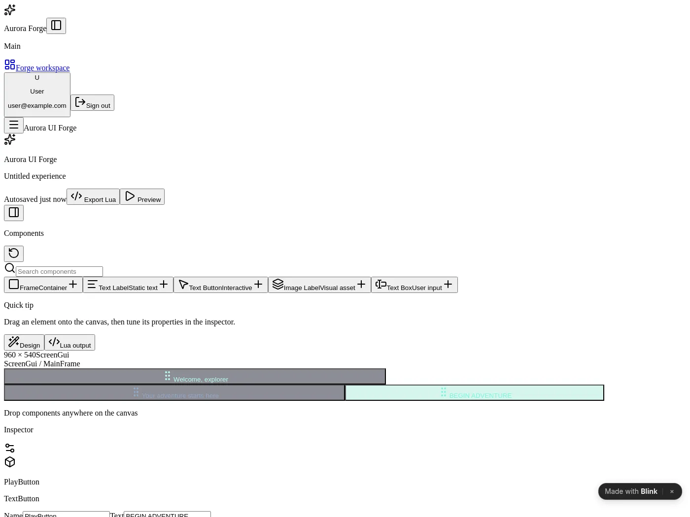 Aurora UI Forge
