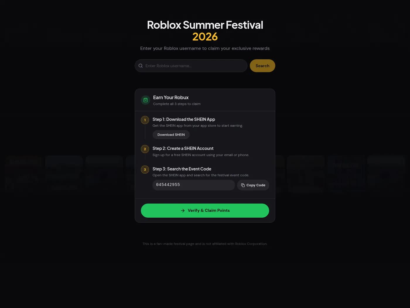 Roblox Festival Landing Page