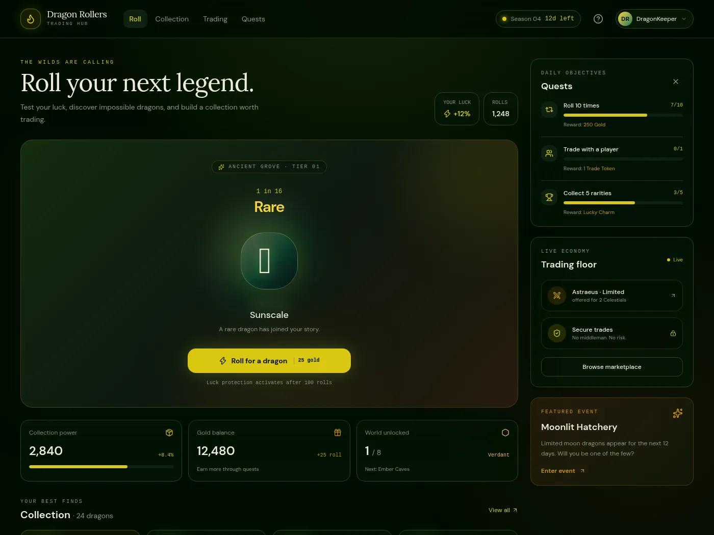 Dragon Rollers Trading Hub