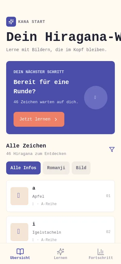 Hiragana BildLern App