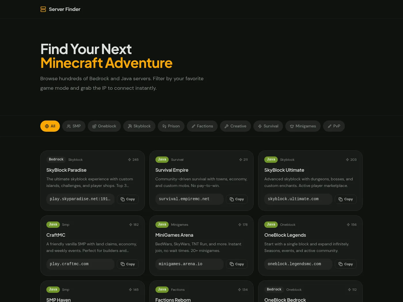 Minecraft Server Finder