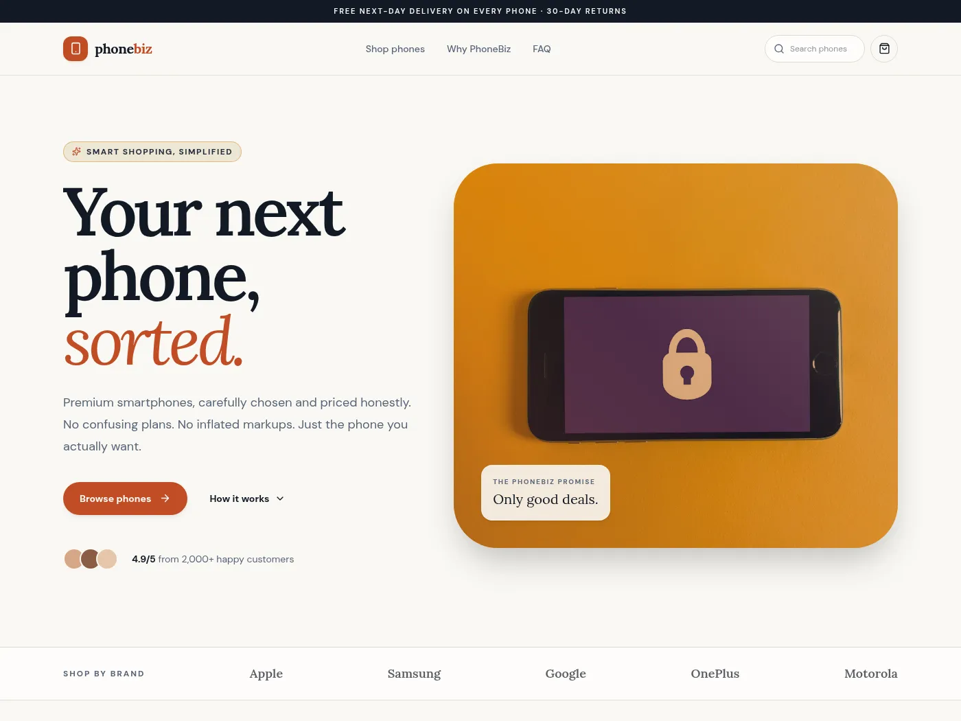PhoneBiz Landing Site
