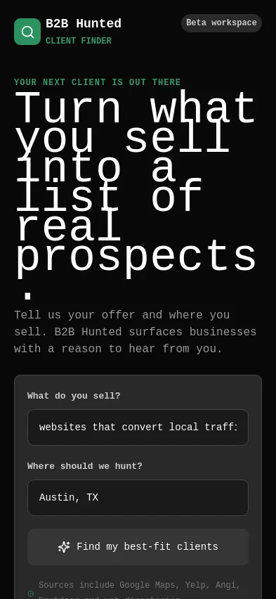 B2B Hunted Client Finder