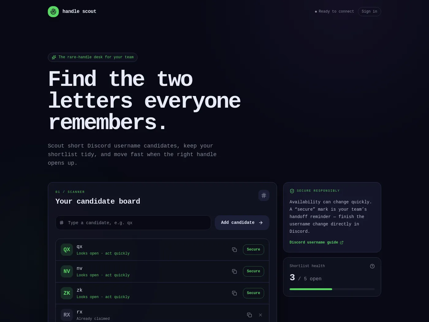 Discord Handle Checker
