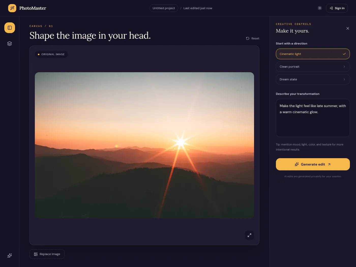 AI PhotoMaster Editor