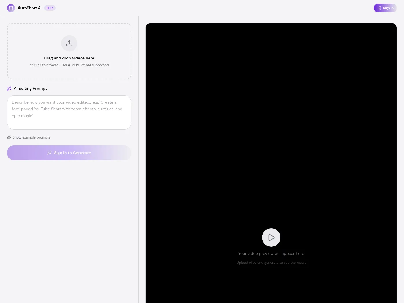 AutoShort AI Video Editor