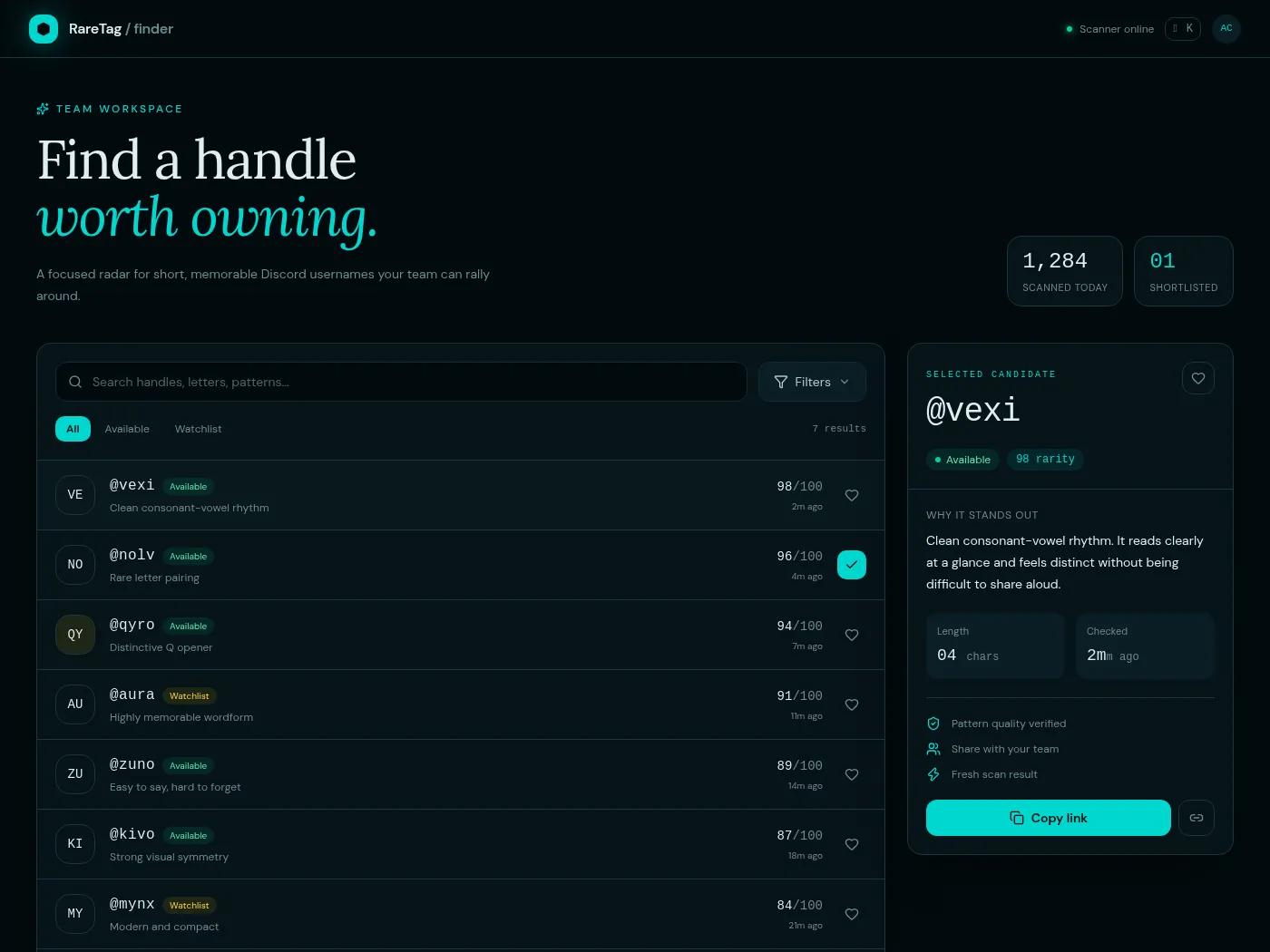 RareTag Finder
