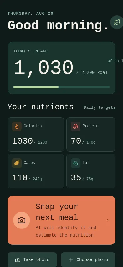 SnapMeal AI Tracker