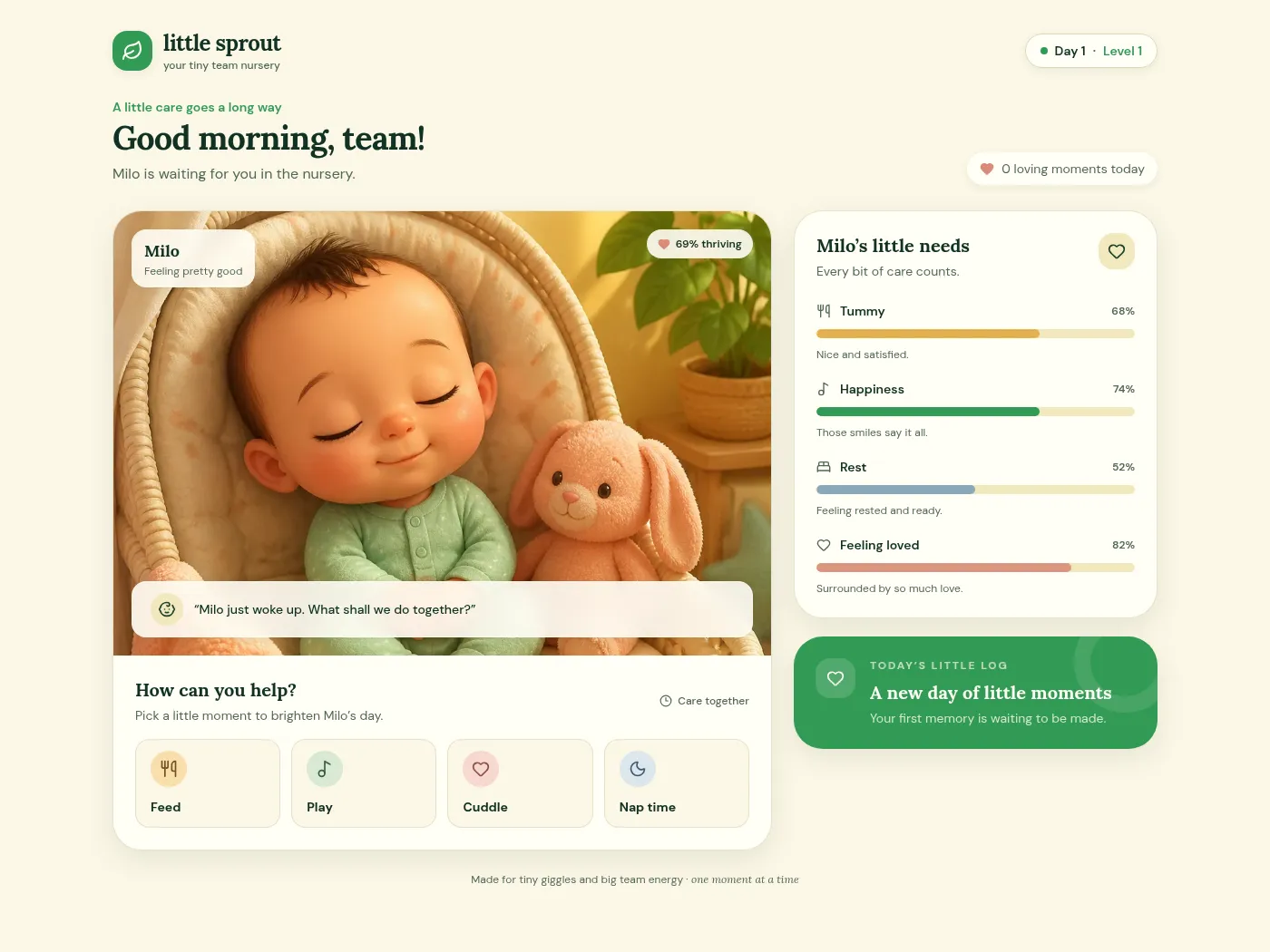 Virtual Baby Nurture Game