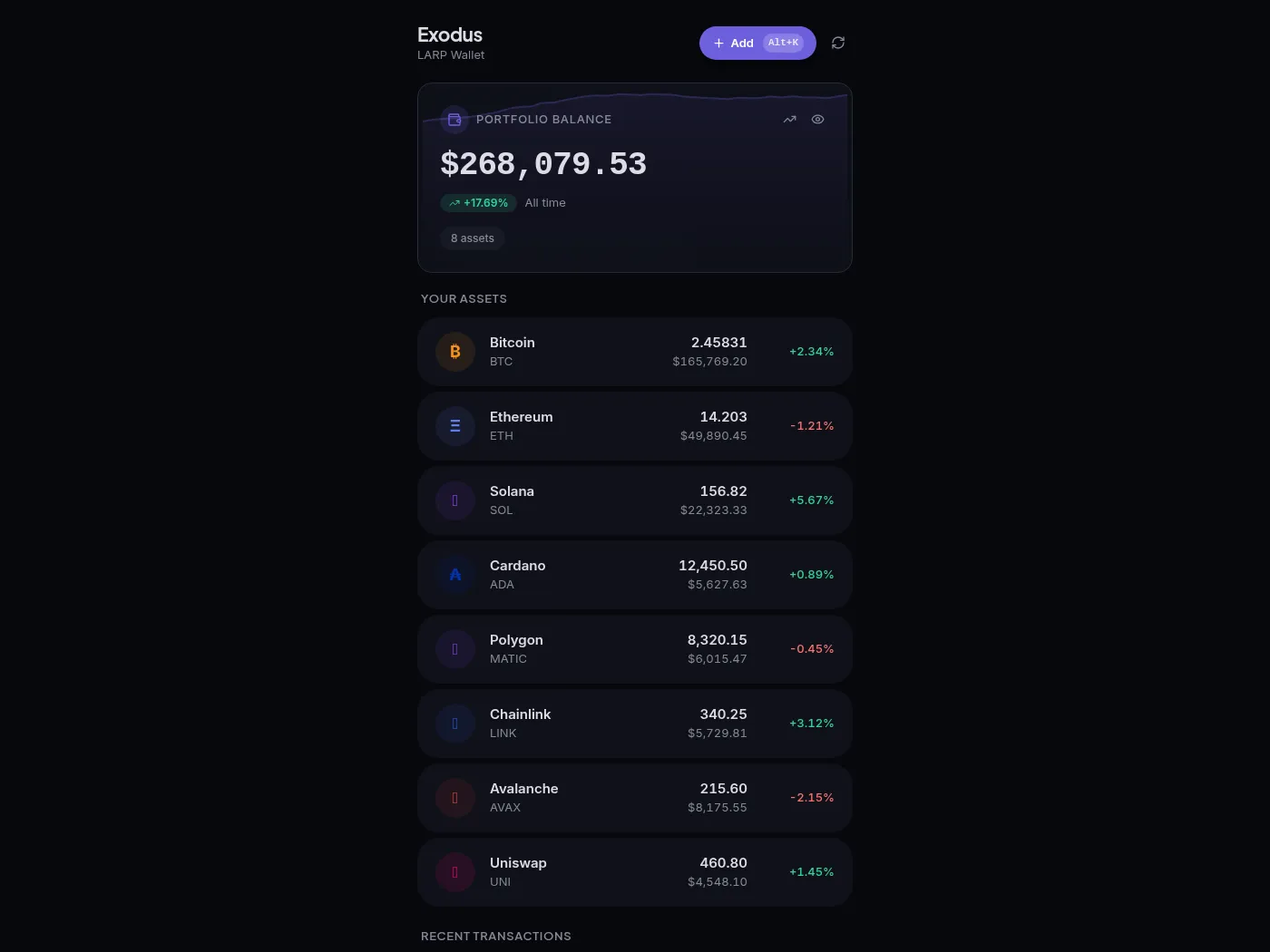LARP Exodus Wallet