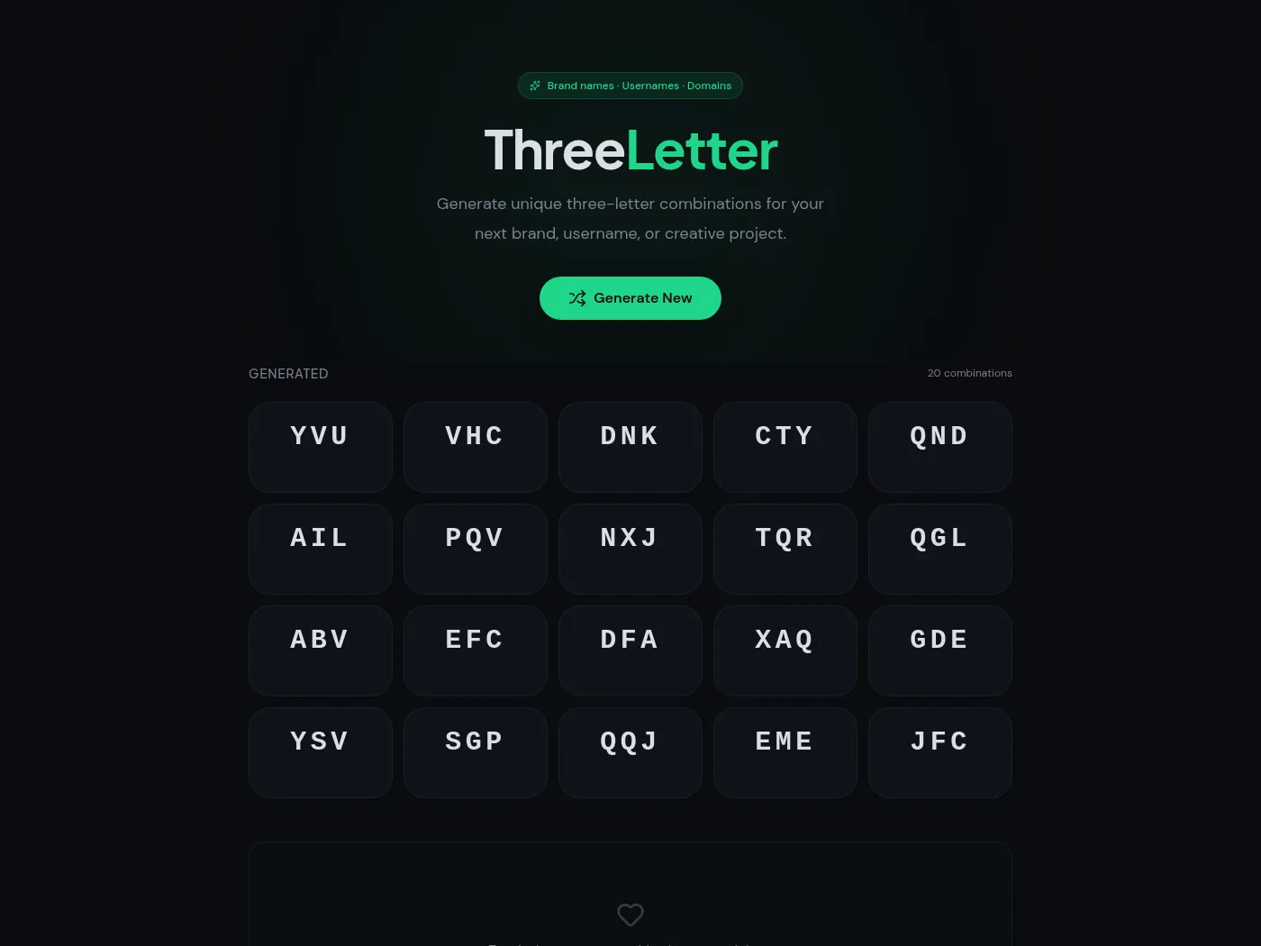 ThreeLetter Generator