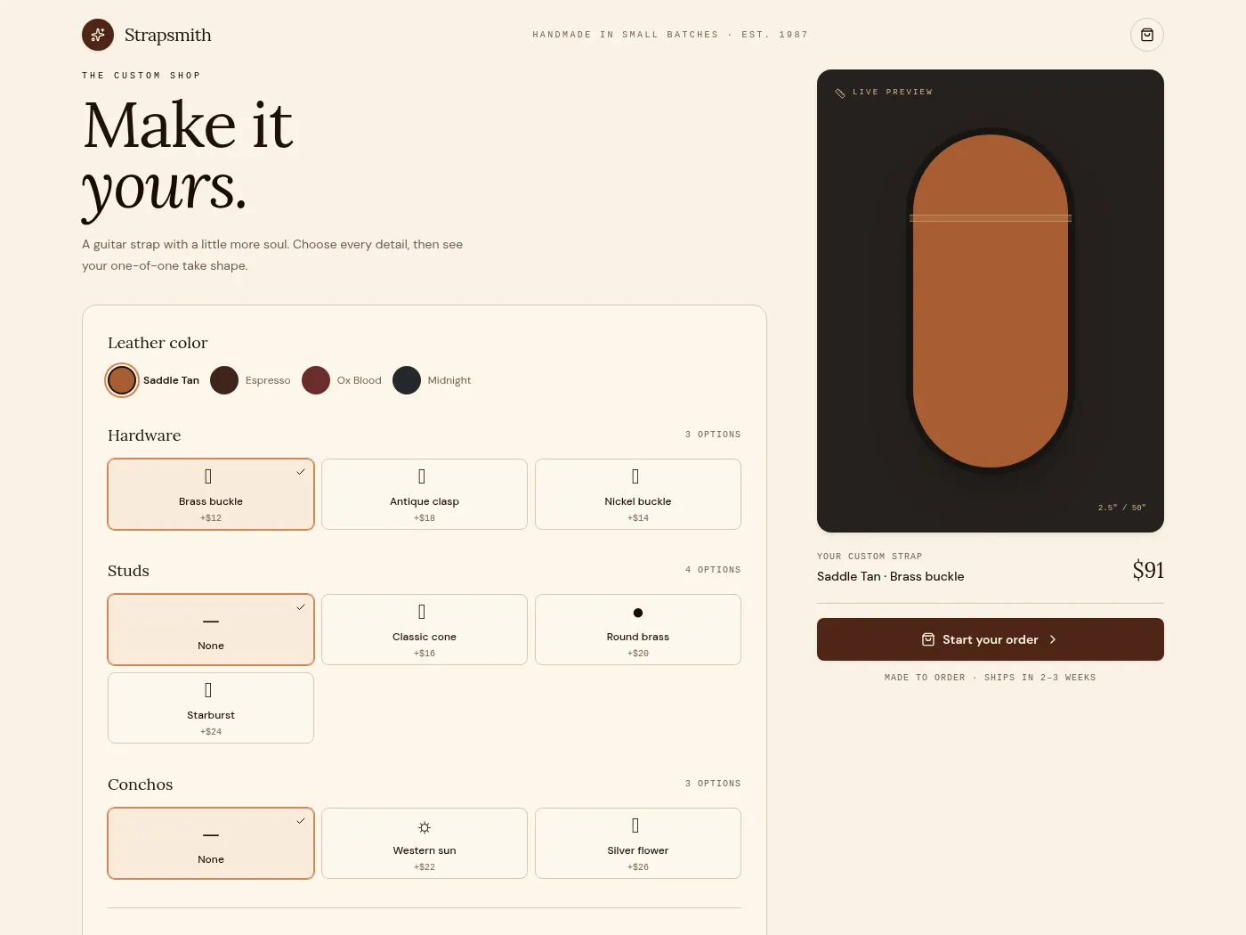 Guitar Strap Builder