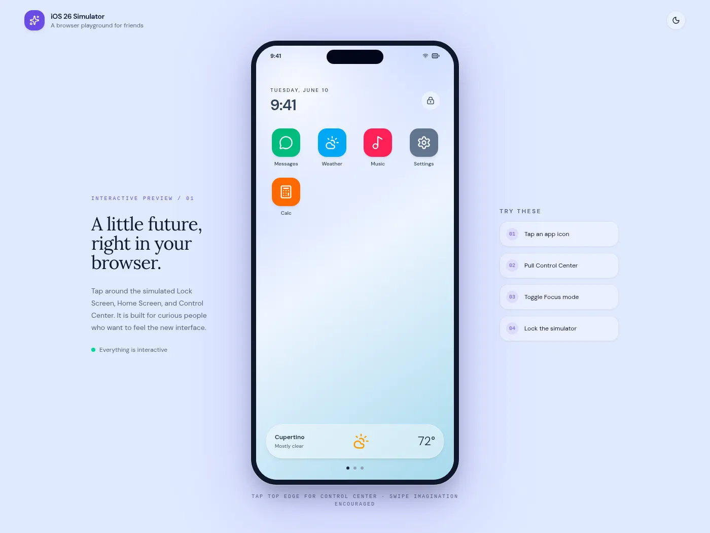 iOS 26 Web Simulator