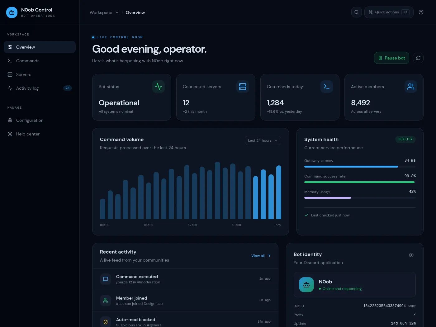 N0ob Bot Dashboard