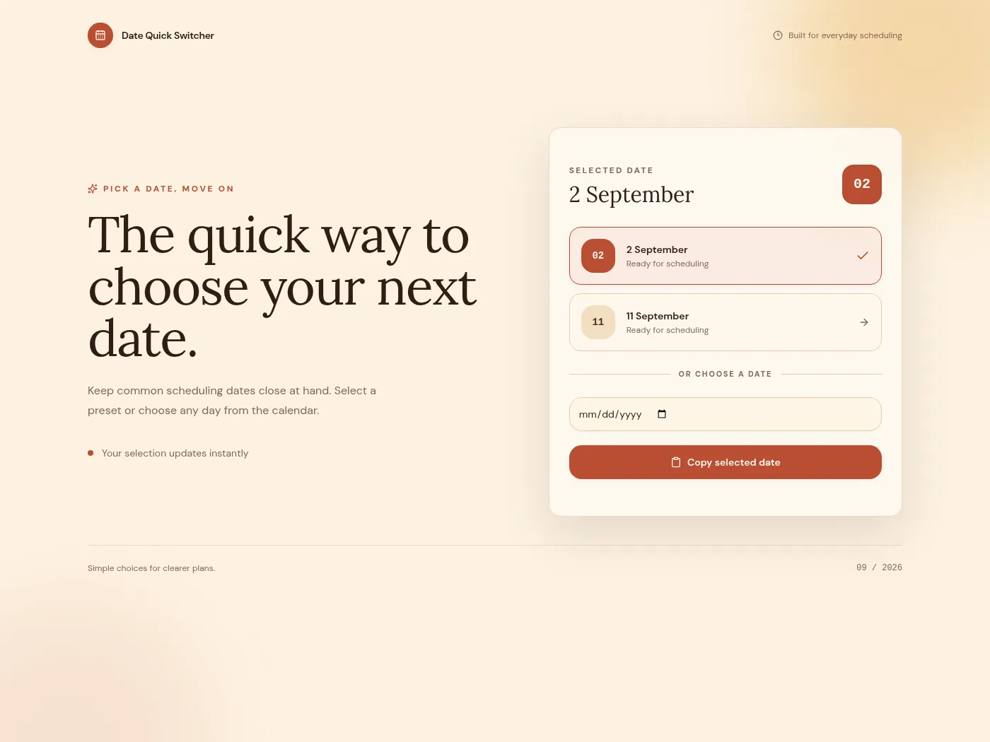 Date Quick Switcher