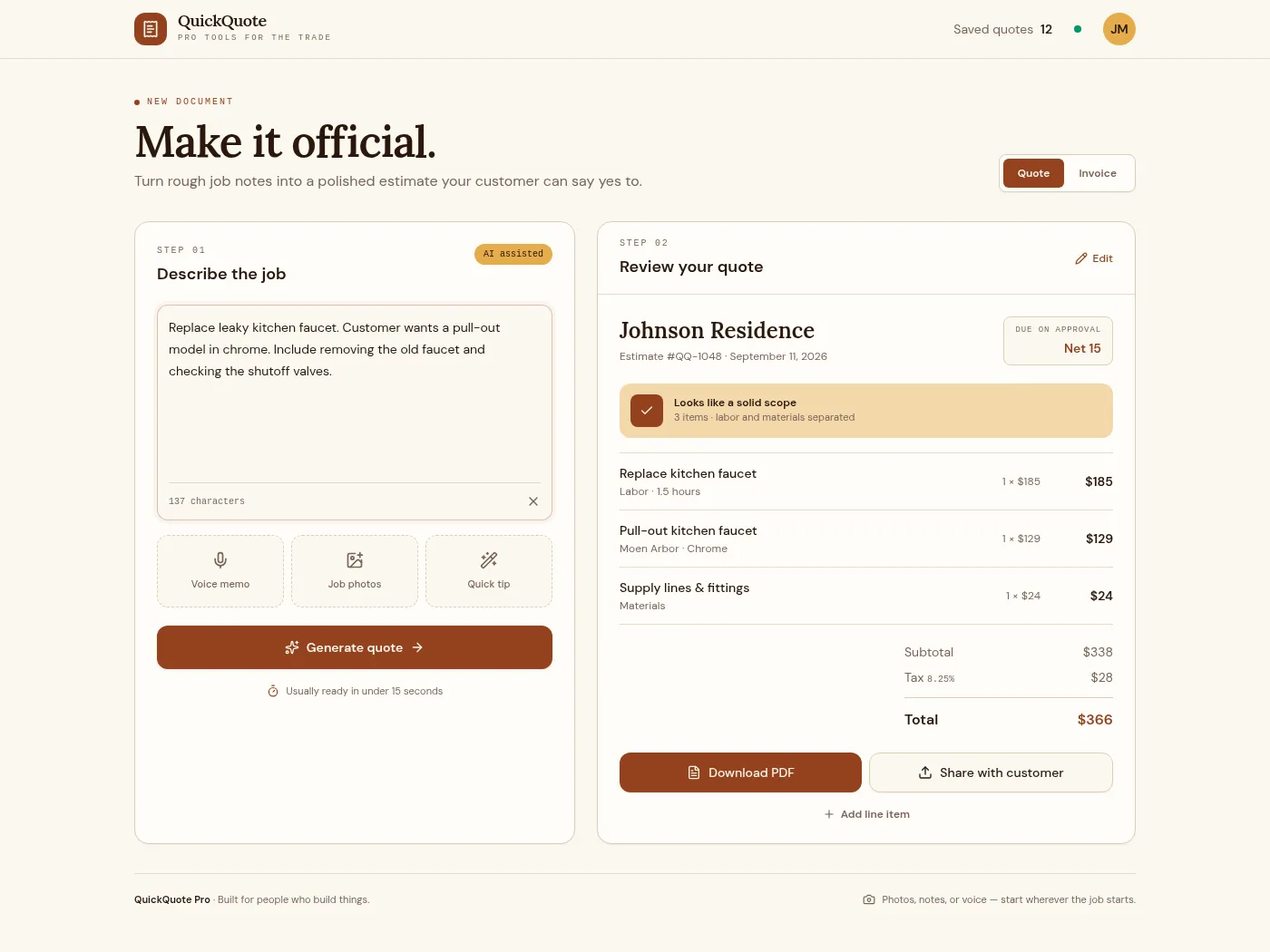 QuickQuote Pro