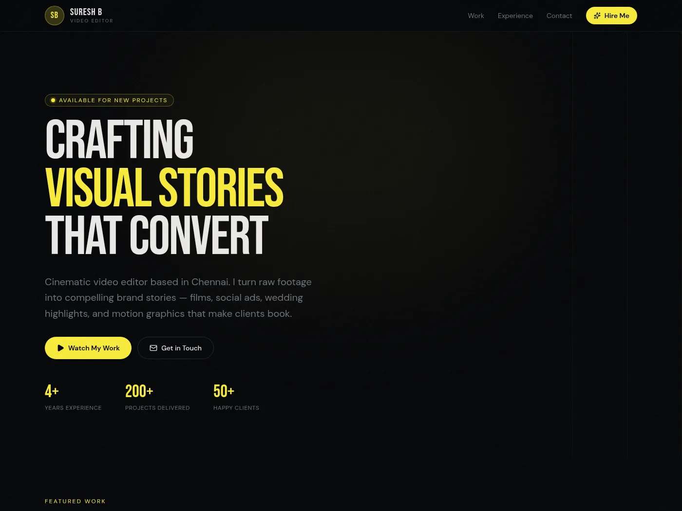 Attractive Video Editor Portfolio