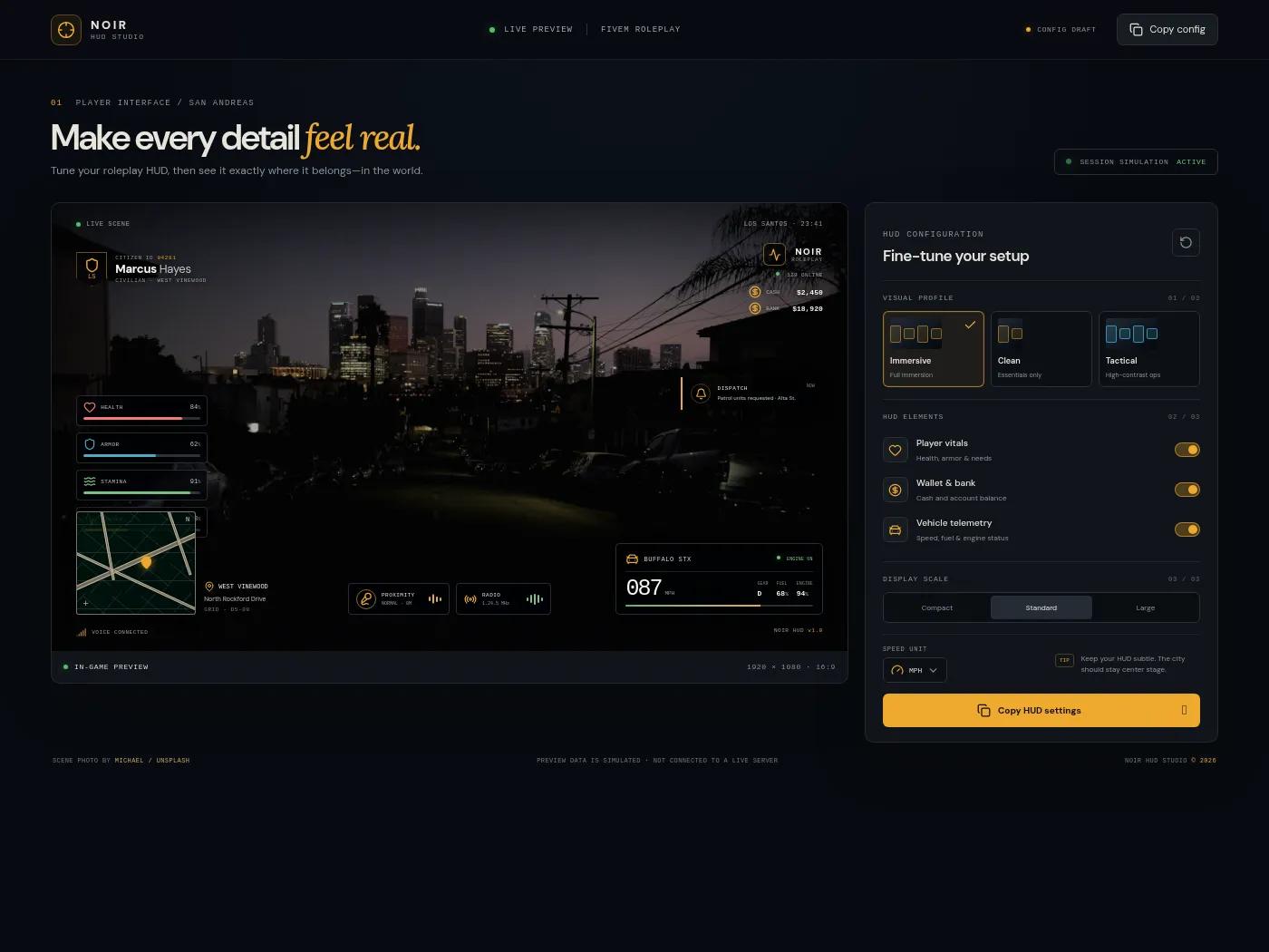 Realistic FiveM HUD