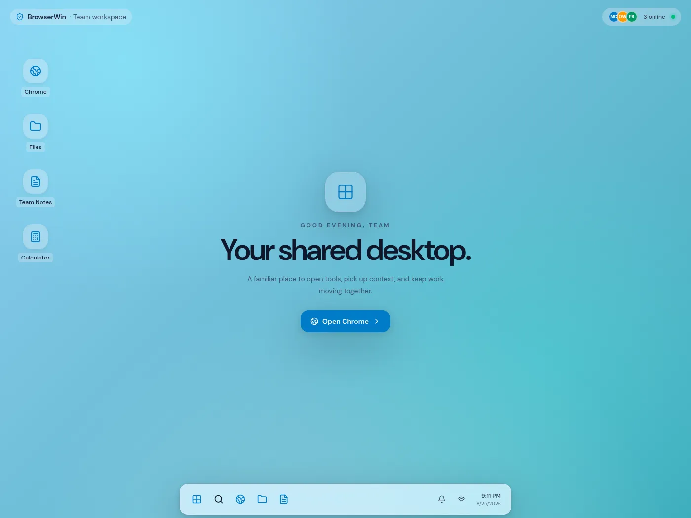 BrowserWin Sim Desktop