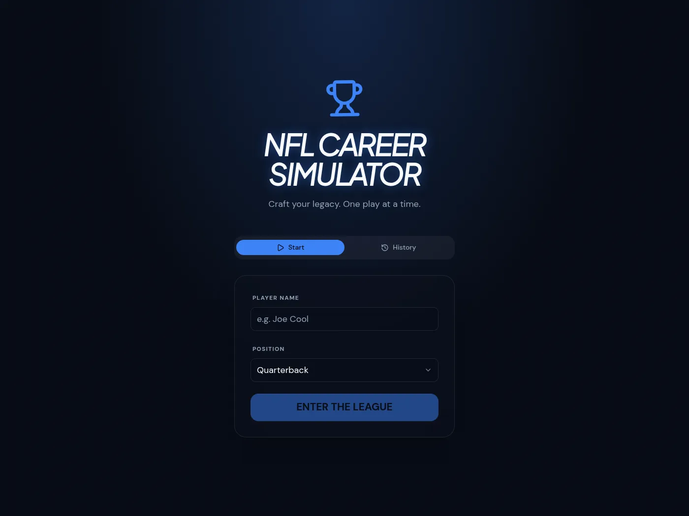 NFL Career Simulator