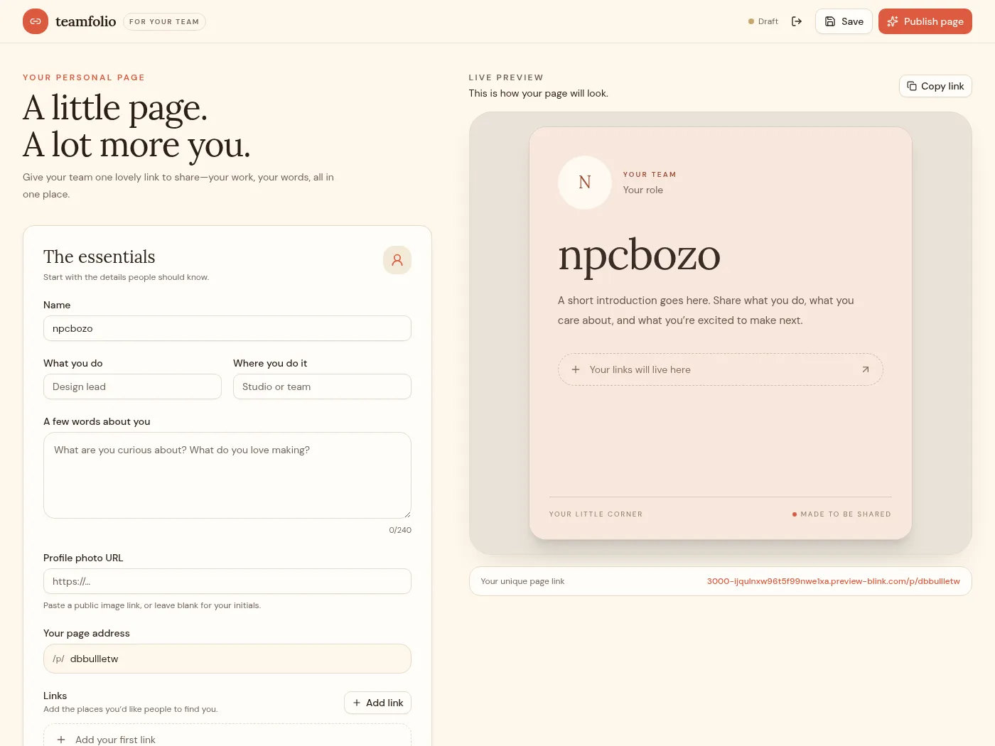 ProfilePage Genie
