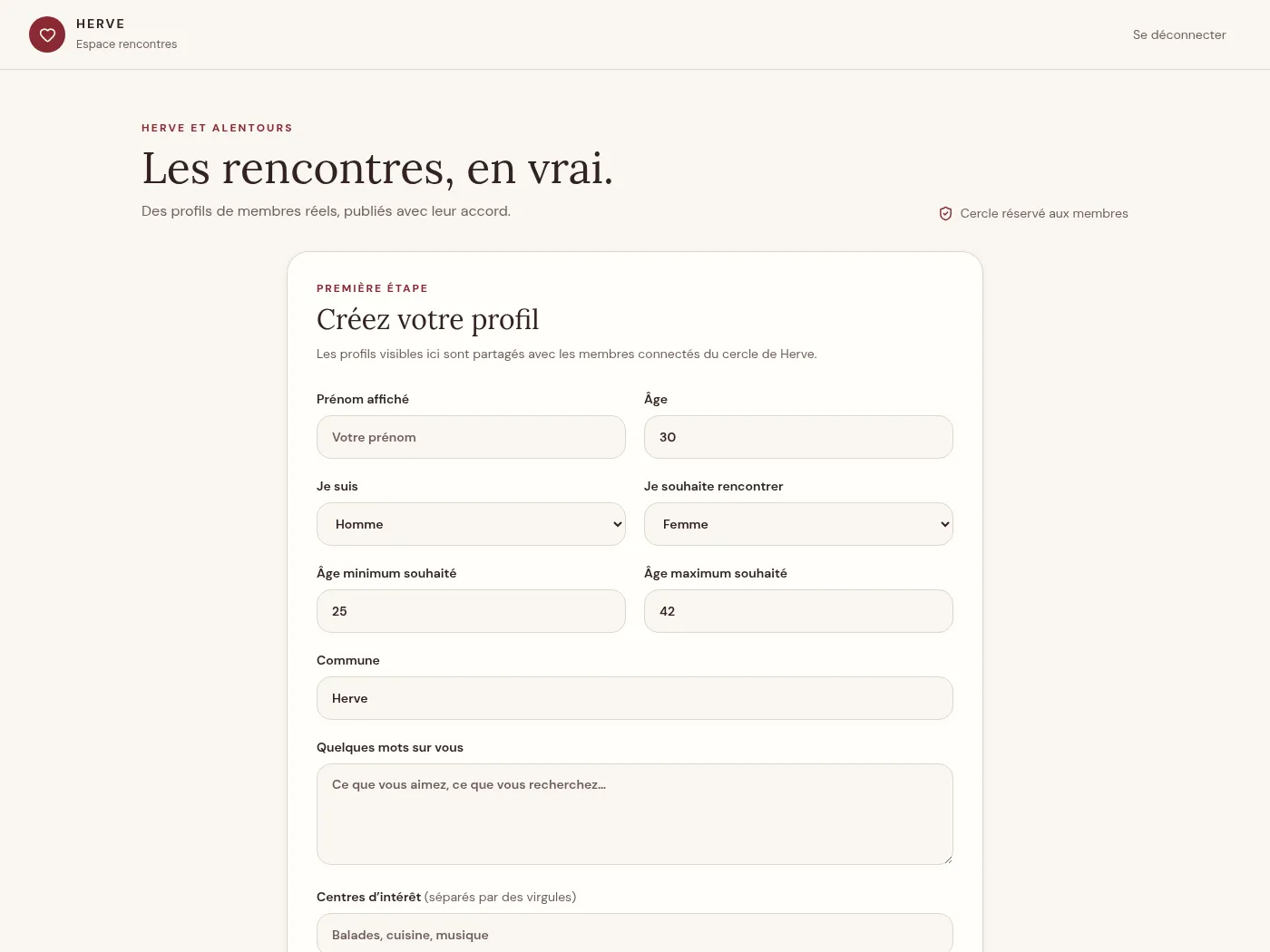 Herve Match Finder