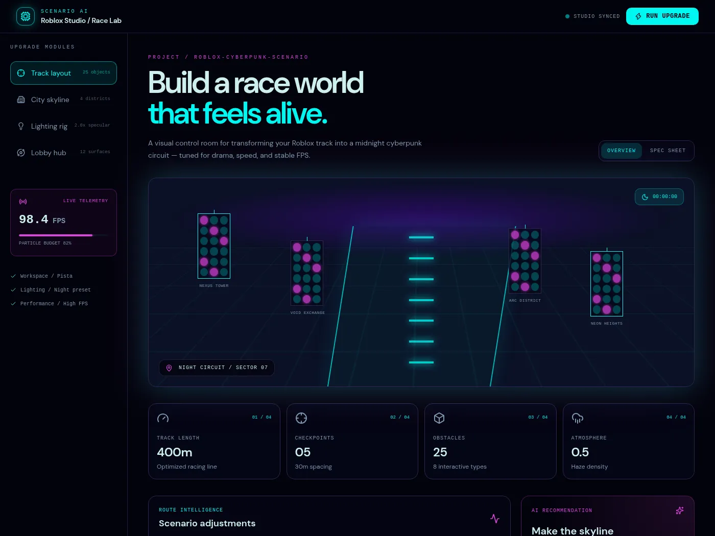 Cyberpunk Race Scenario AI