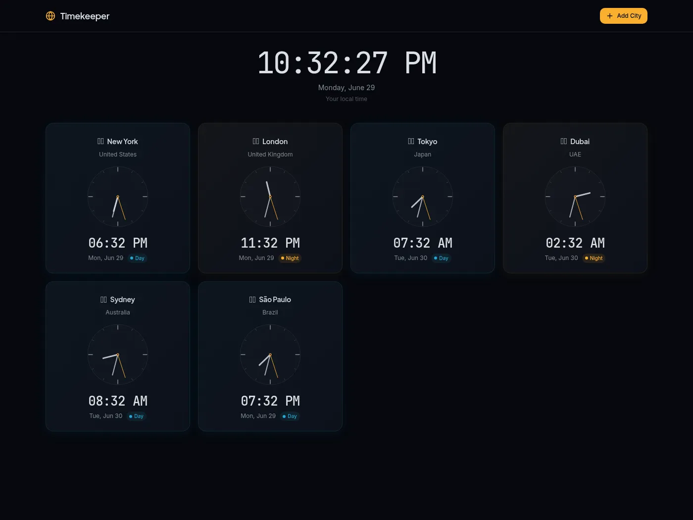 Timekeeper Clock App