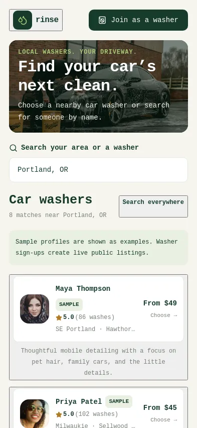 Mobile Car Washer